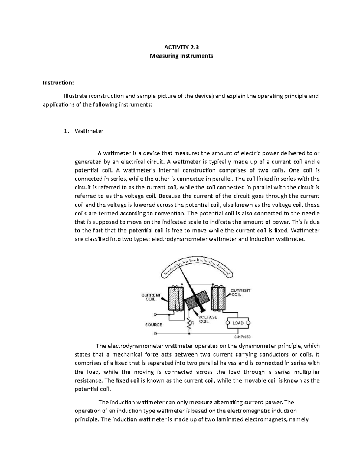 ACTIVITY 2.3 - Measuring Instruments - ACTIVITY 2. Measuring ...