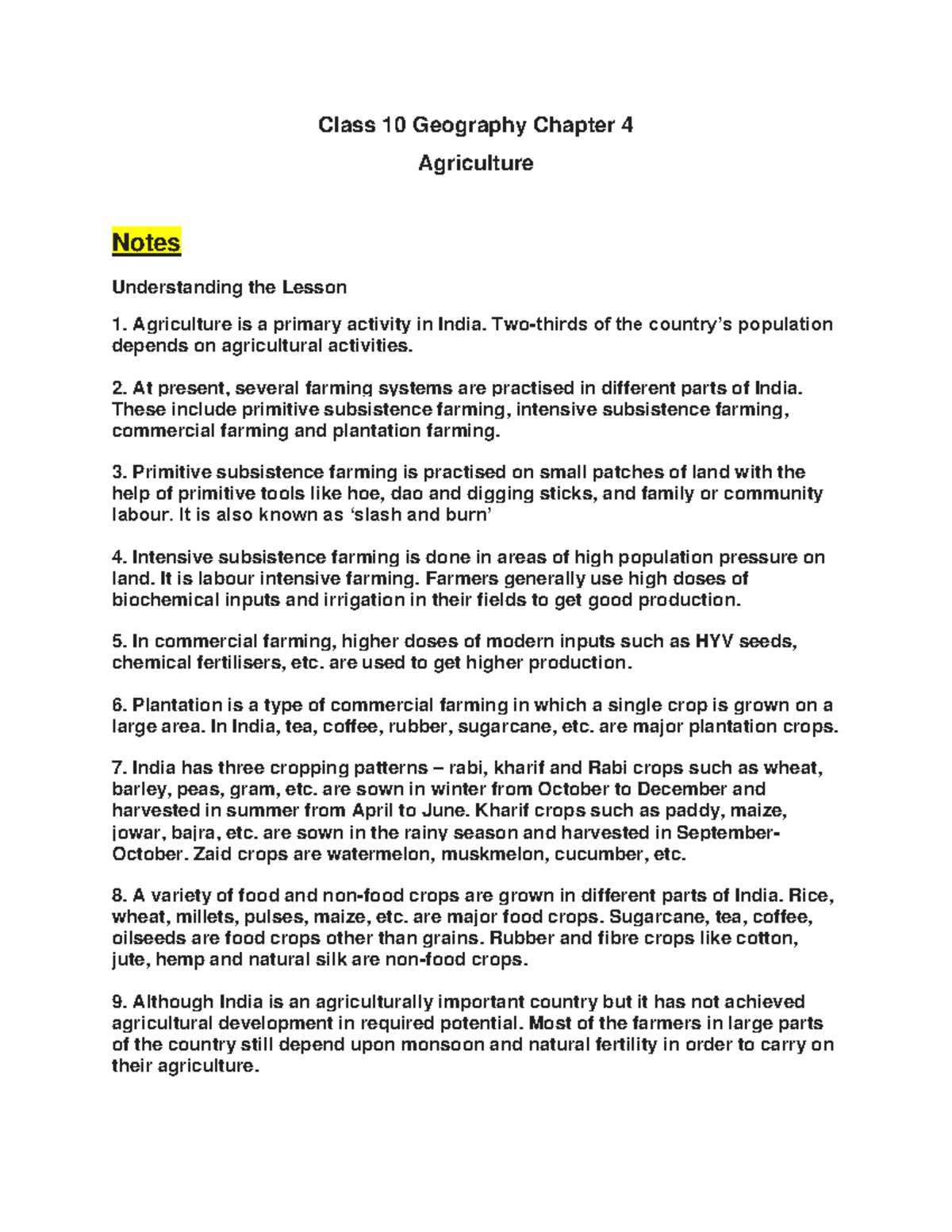 Class 10 Geography Chapter 4 Consolidated Study Material Class 10 class-10-geography-chapter-4-consolidated-study-material-class-10