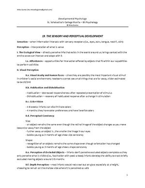 (DEV PSYCH) Prenatal Development to Birth Process - Developmental ...