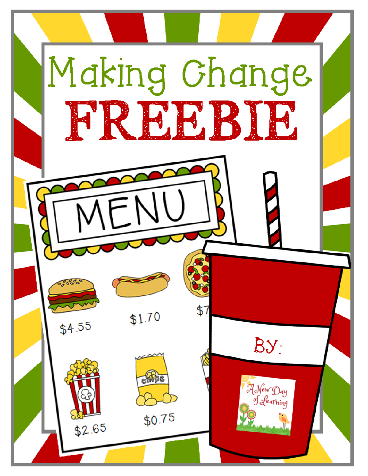 Making Change Freebie-1 - Making Change FREEBIE MENU : ANewDay of ...