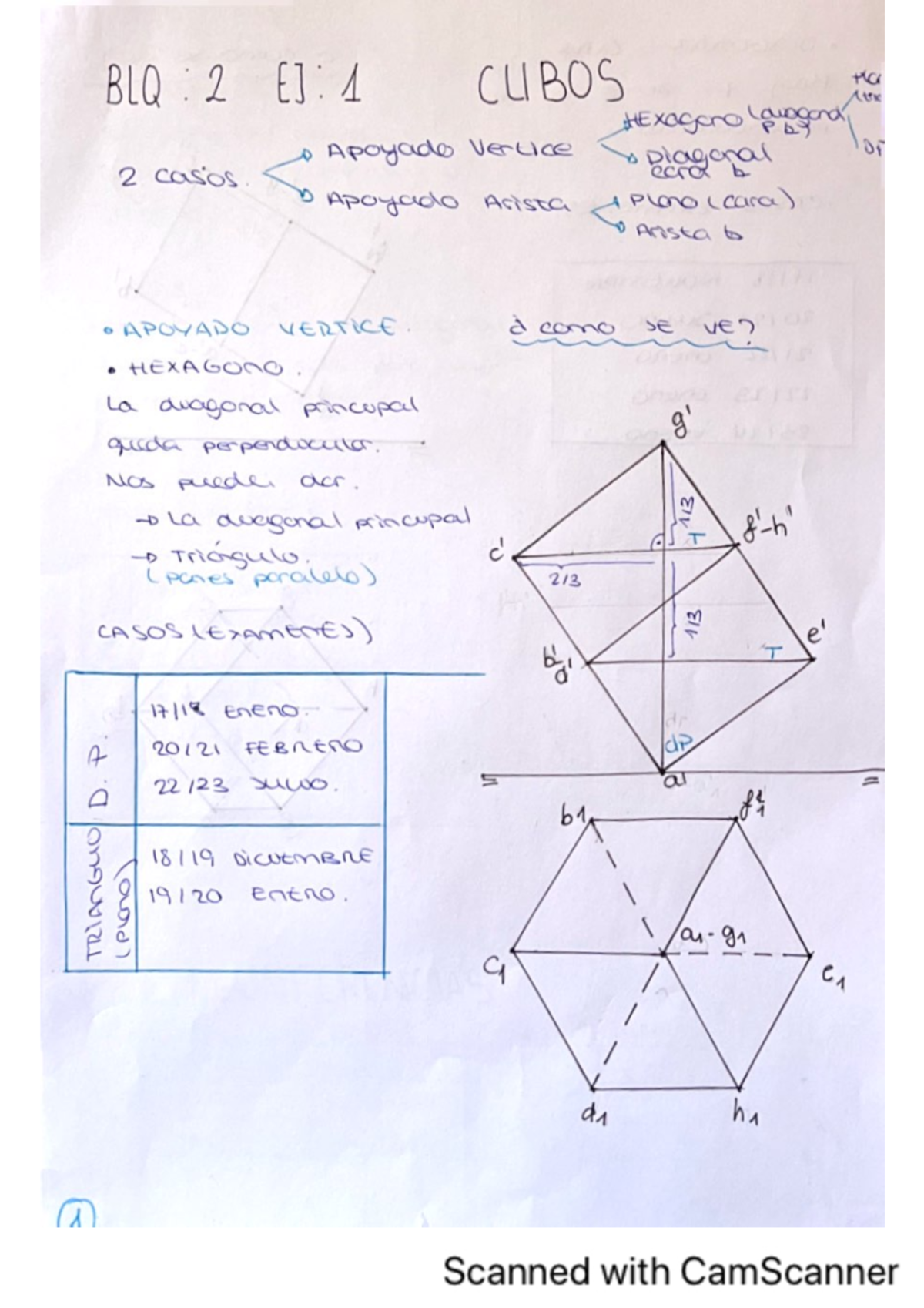 Cubos geometría - BLQ : 2 EJ 1 CLIBOS HC (trx HExagono lawgord PD) Apoyado Veruce Diagonal of 2 ...