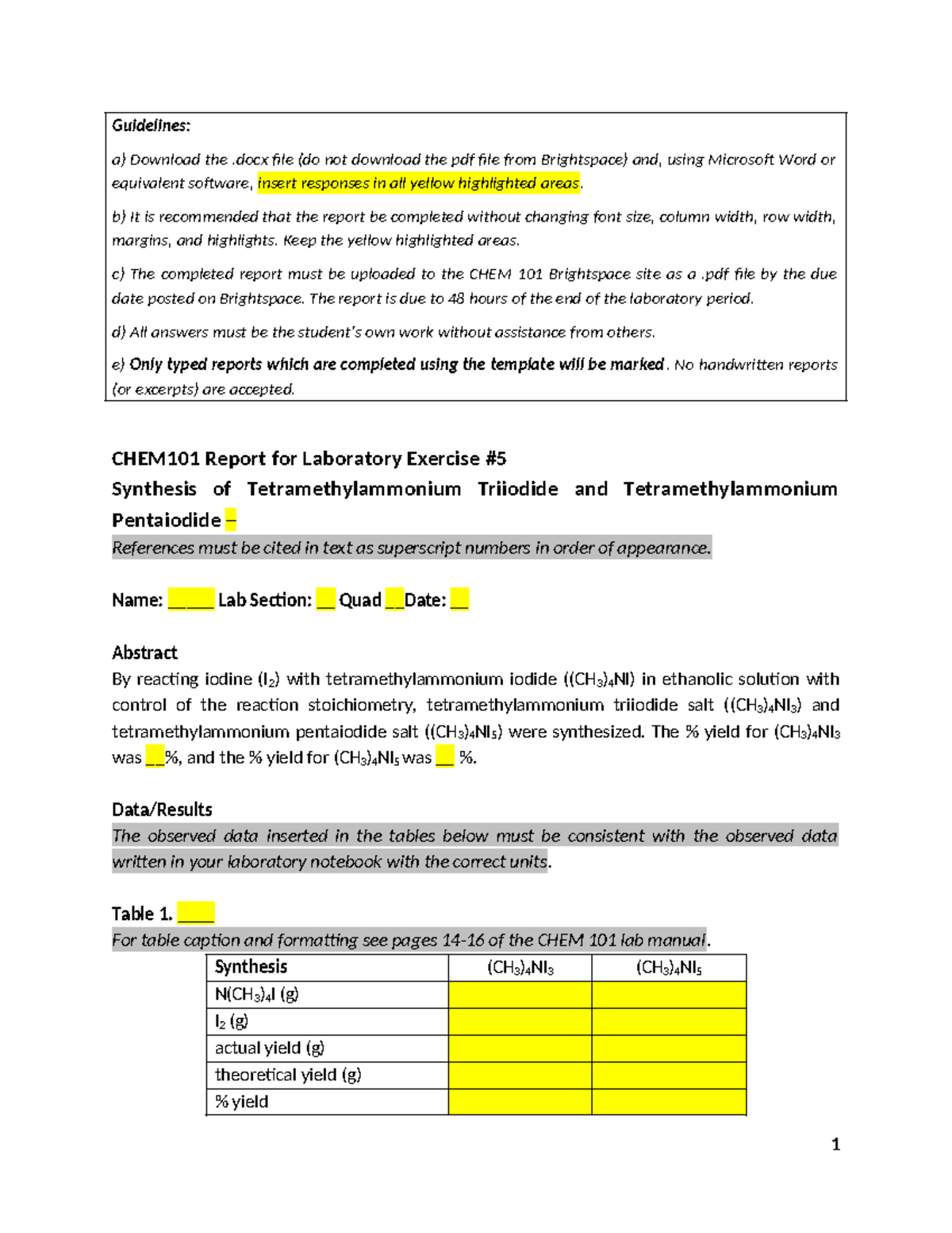 101 Ex5 Template Report 2409 NEW - Guidelines: a) Download the .docx file (do not download the ...