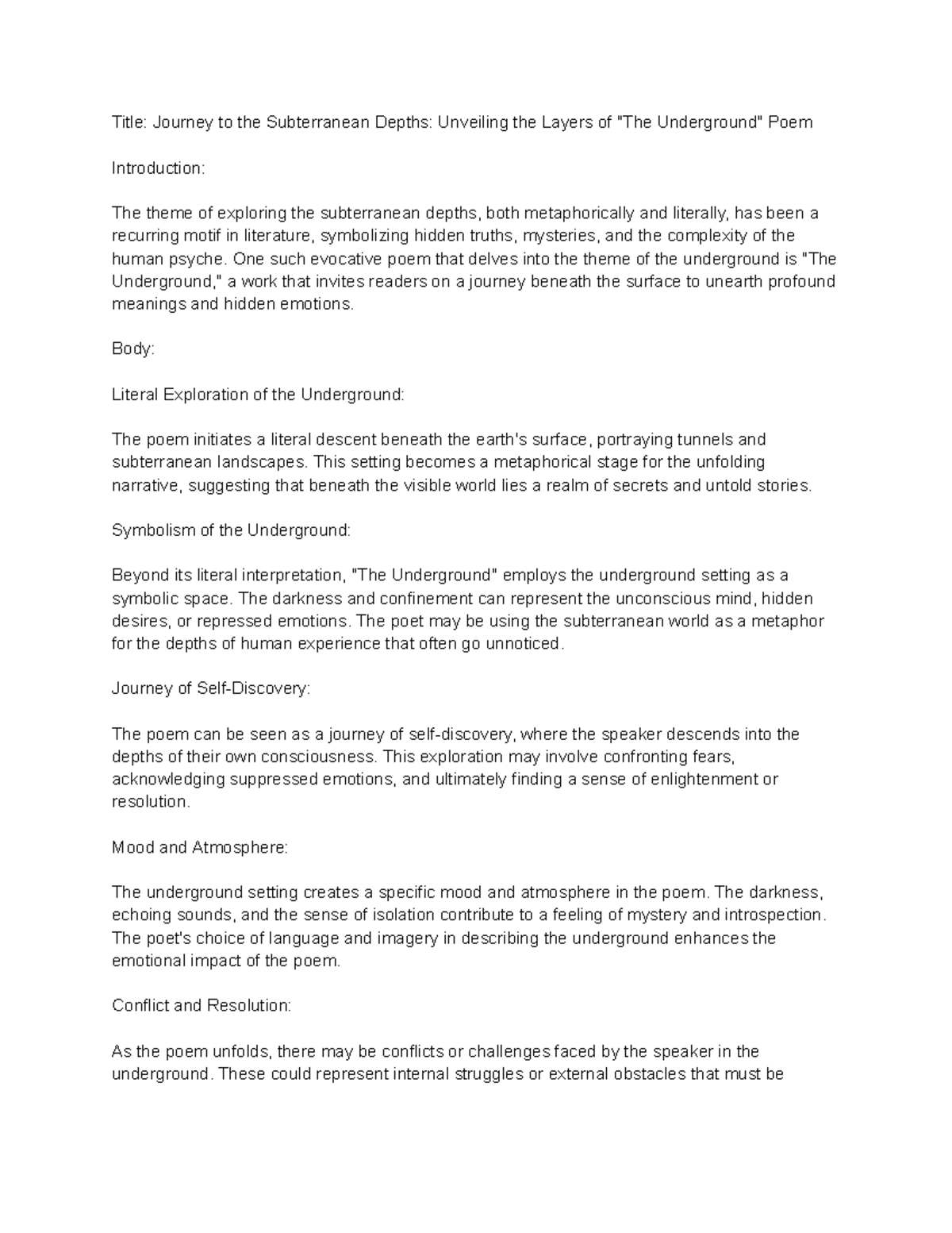 Title Journey to the Subterranean Depths Unveiling the Layers of The ...