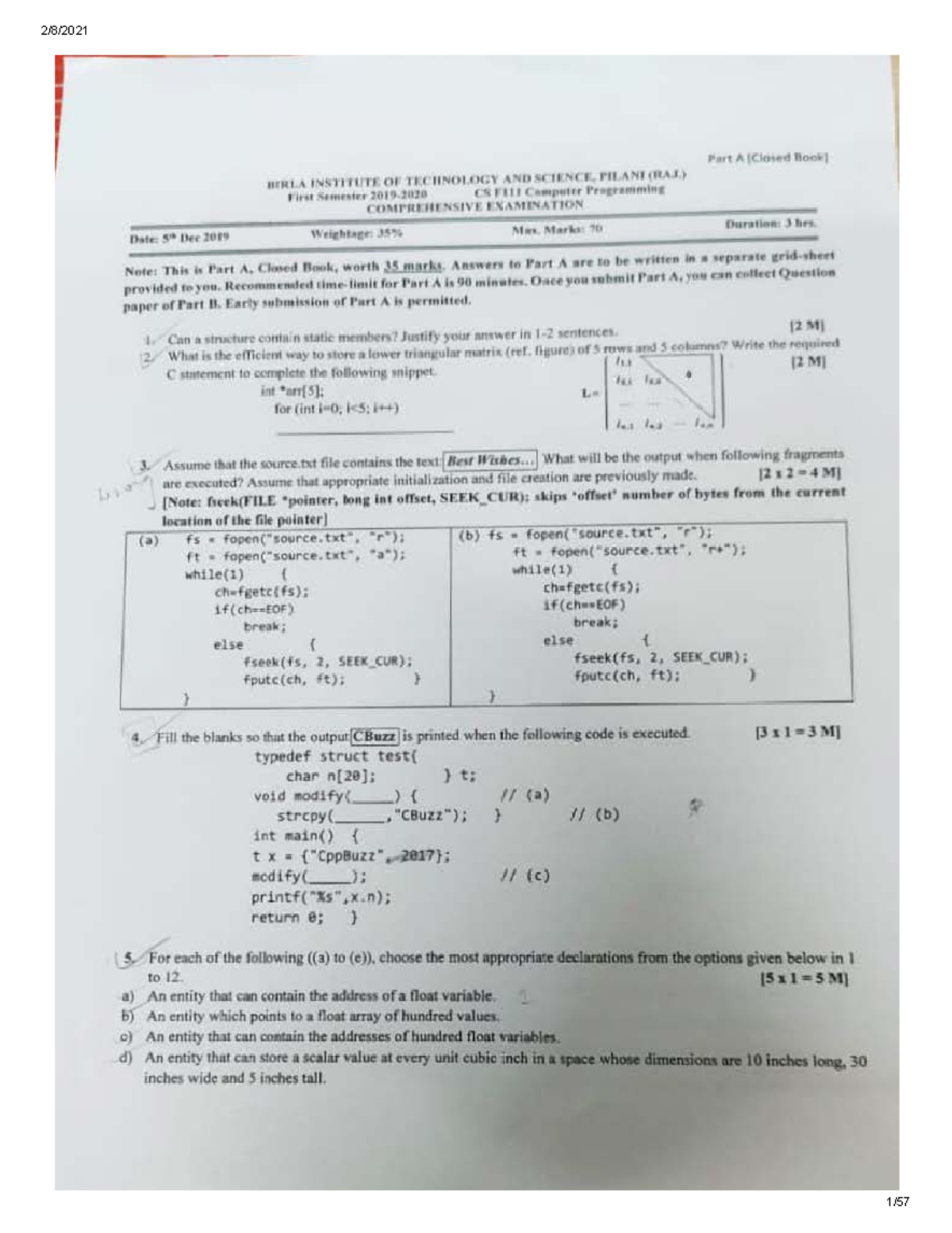 CP Previous Years Compre - Computer Programming - Studocu