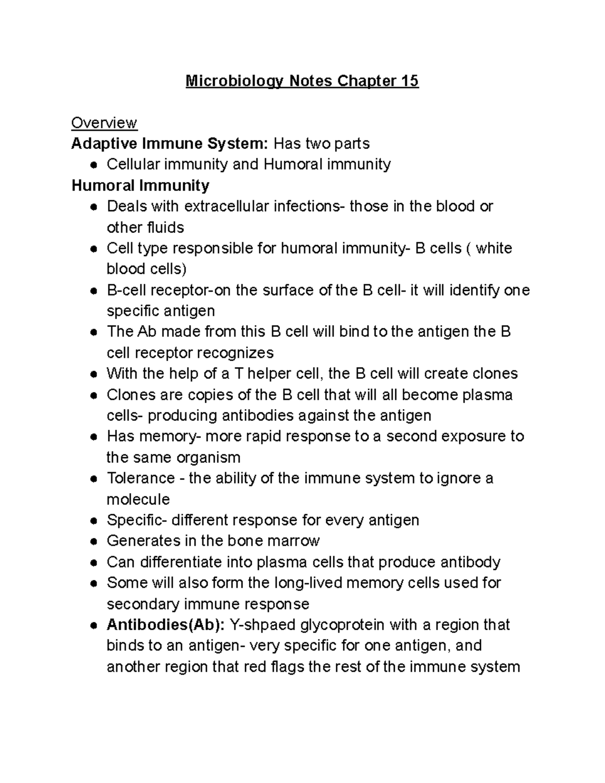Microbiology Notes 1 - Professor Wilson - Microbiology Notes Chapter 15 ...