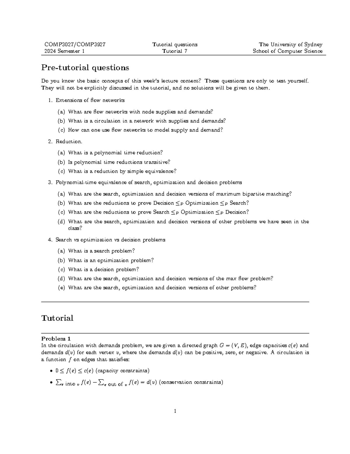 Tutorial 7 3027 Solutions Comp3027 Comp3927 The University Of Sydney 2024 Semester 1