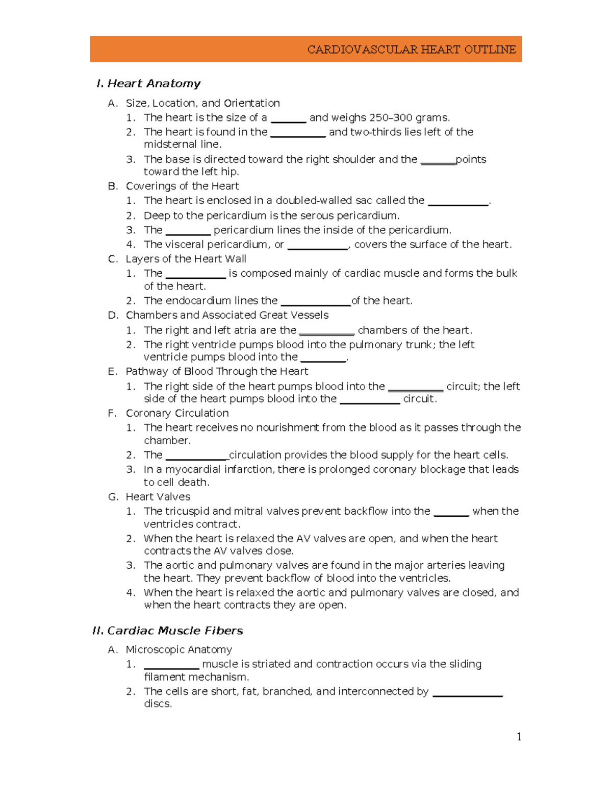 Student+Cardiovascular+System+Heart+Outline 4 - CARDIOVASCULAR HEART ...