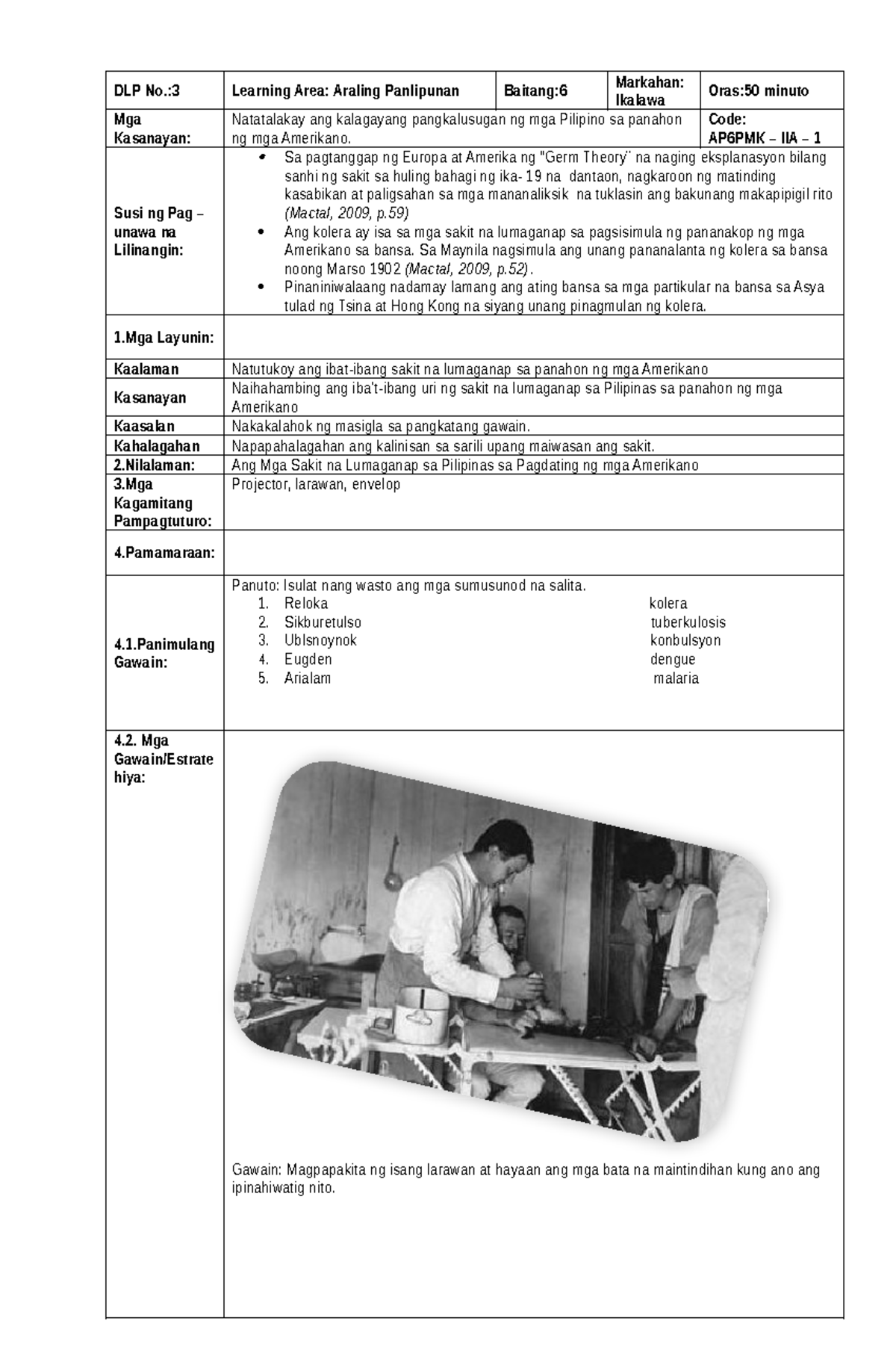 DLP No 3 - GUIDE - DLP No.:3 Learning Area: Araling Panlipunan Baitang: Markahan: Ikalawa Oras ...