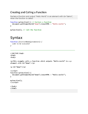 Creating Functions - Notes for Web - What is Function in JavaScript ...