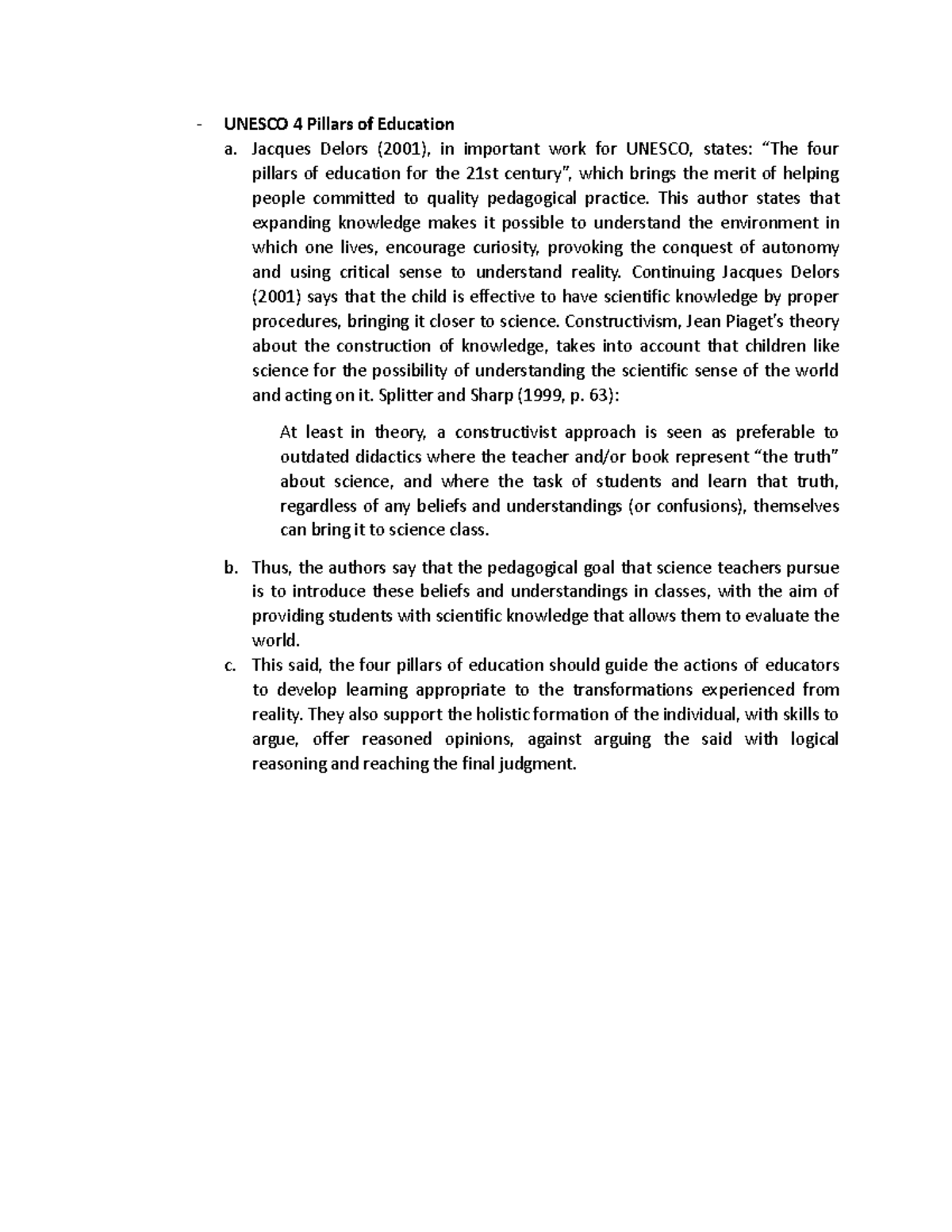 Unesco 4 Pillars of Education - UNESCO 4 Pillars of Education a ...