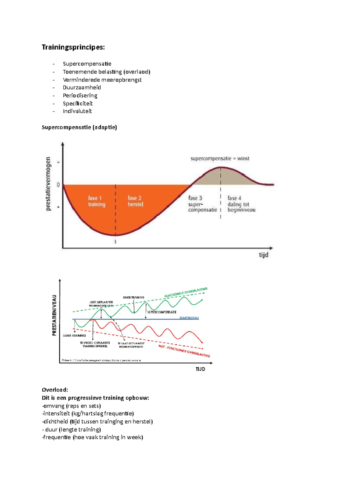 Trainingsprincipes - sefsefsefsf - Trainingsprincipes: Supercompensatie ...