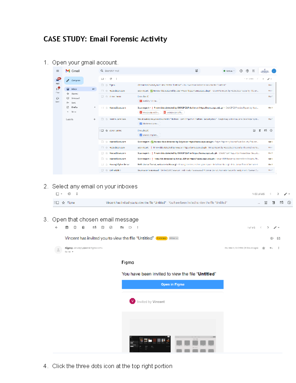 CASE- Study Damot-3B - CASE STUDY: Email Forensic Activity Open your ...