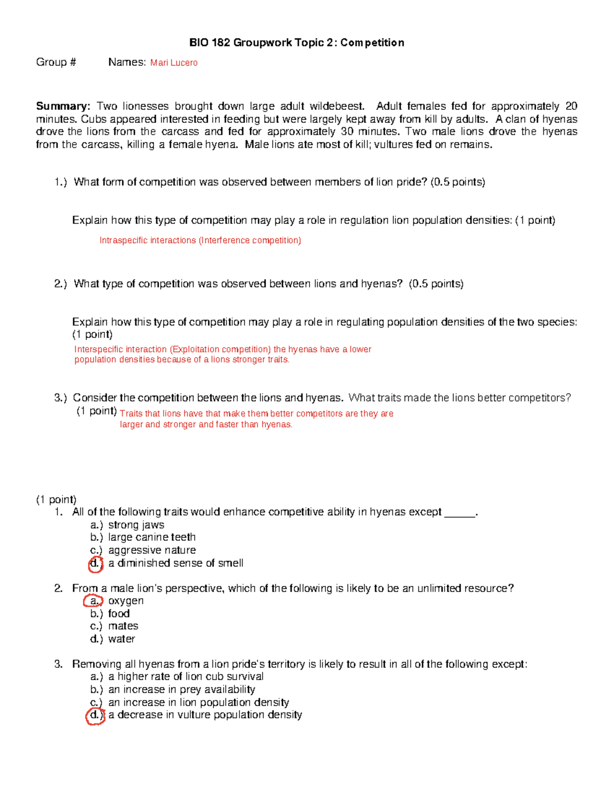 Competition+Group Work+ - BIO 182 Groupwork Topic 2 : Competition Group ...