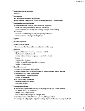 Experimental Design Mod 6 - Experimental Design MODULE SIX Introduction ...