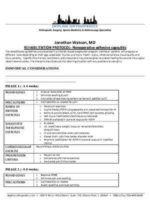Frozen shoulder - eee - M MISCELLANEOUS BESS/BOA Patient Care Pathways ...
