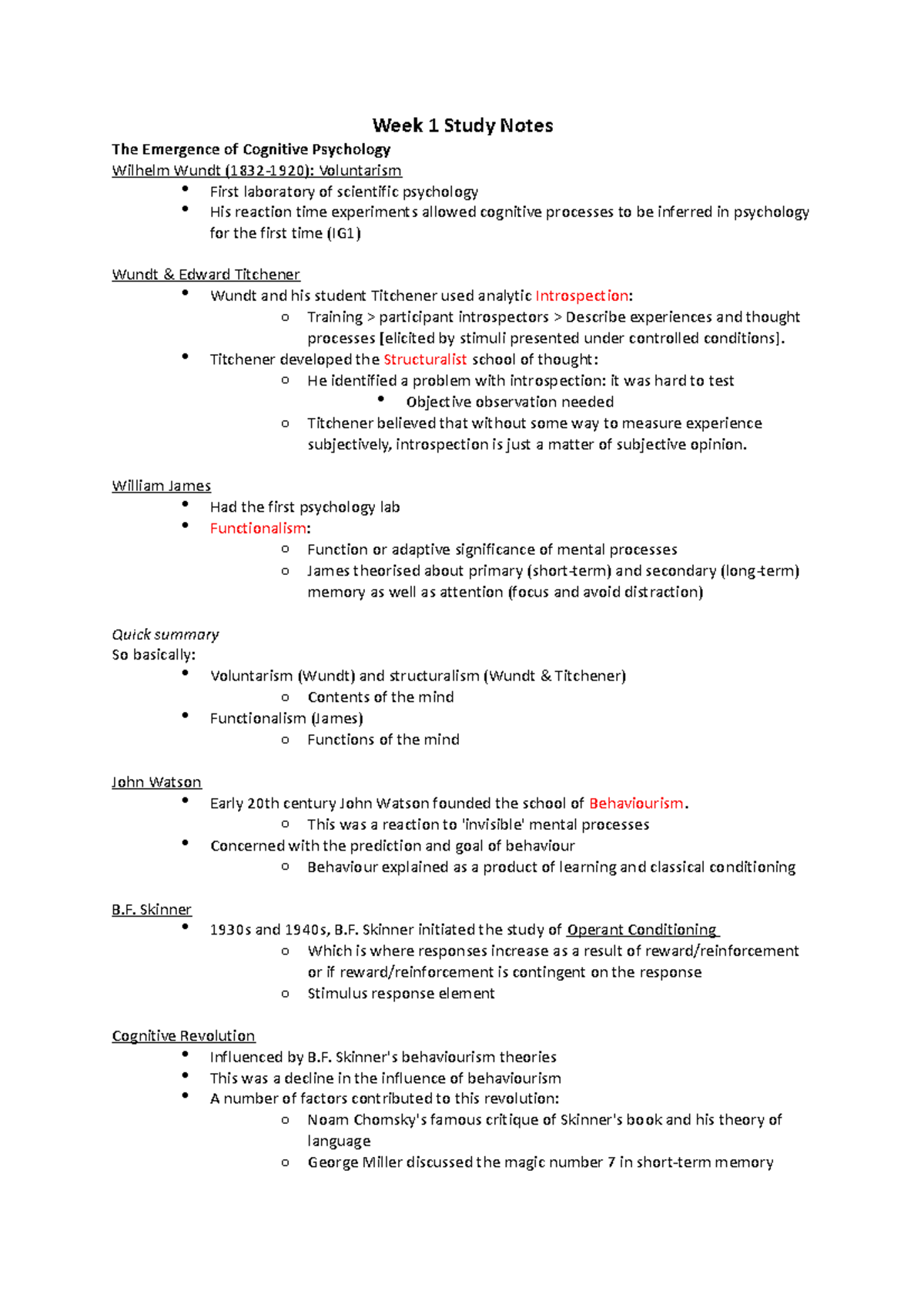 Week 1 Study Notes - Week Summary - Week 1 Study Notes The Emergence of ...