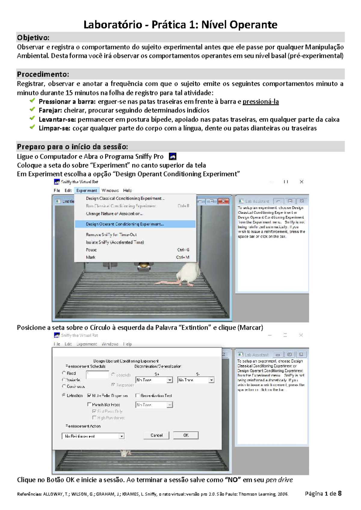 Sniffy passo a passo 2023 - Laboratório - Prática 1: Nível Operante ...