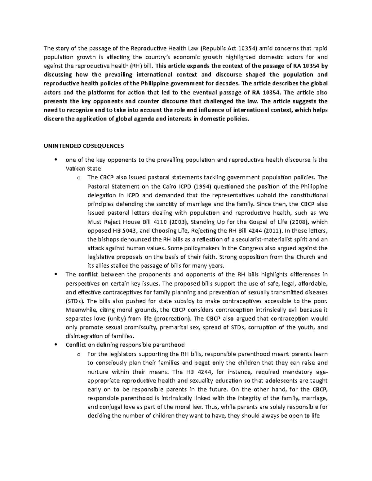 Reproductive health law - This article expands the context of the ...