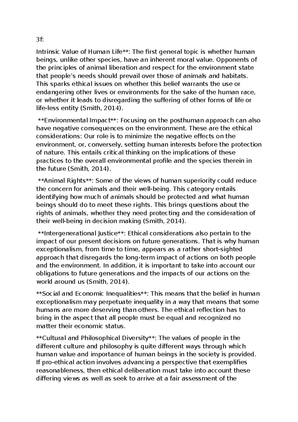 Wvns - notes - 3f: Intrinsic Value of Human Life**: The first general ...