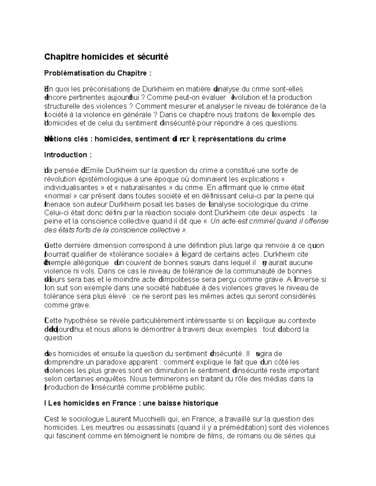 Sociologie de la déviance - Warning: TT: more functions defined than expected Chapitre homicides ...