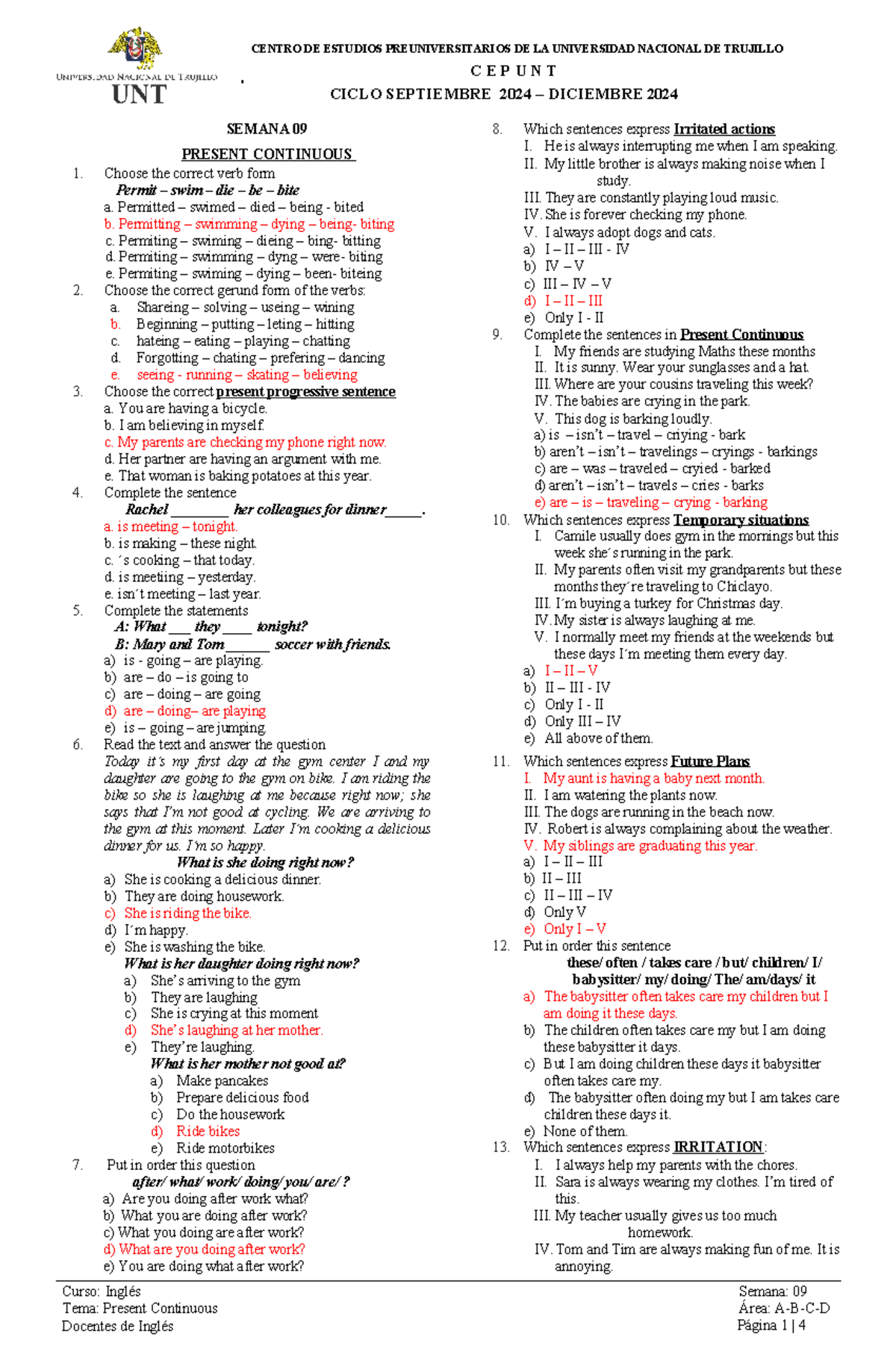Answer KEY Semana 09 - Abc - C E P U N T CICLO SEPTIEMBRE 2024 ...