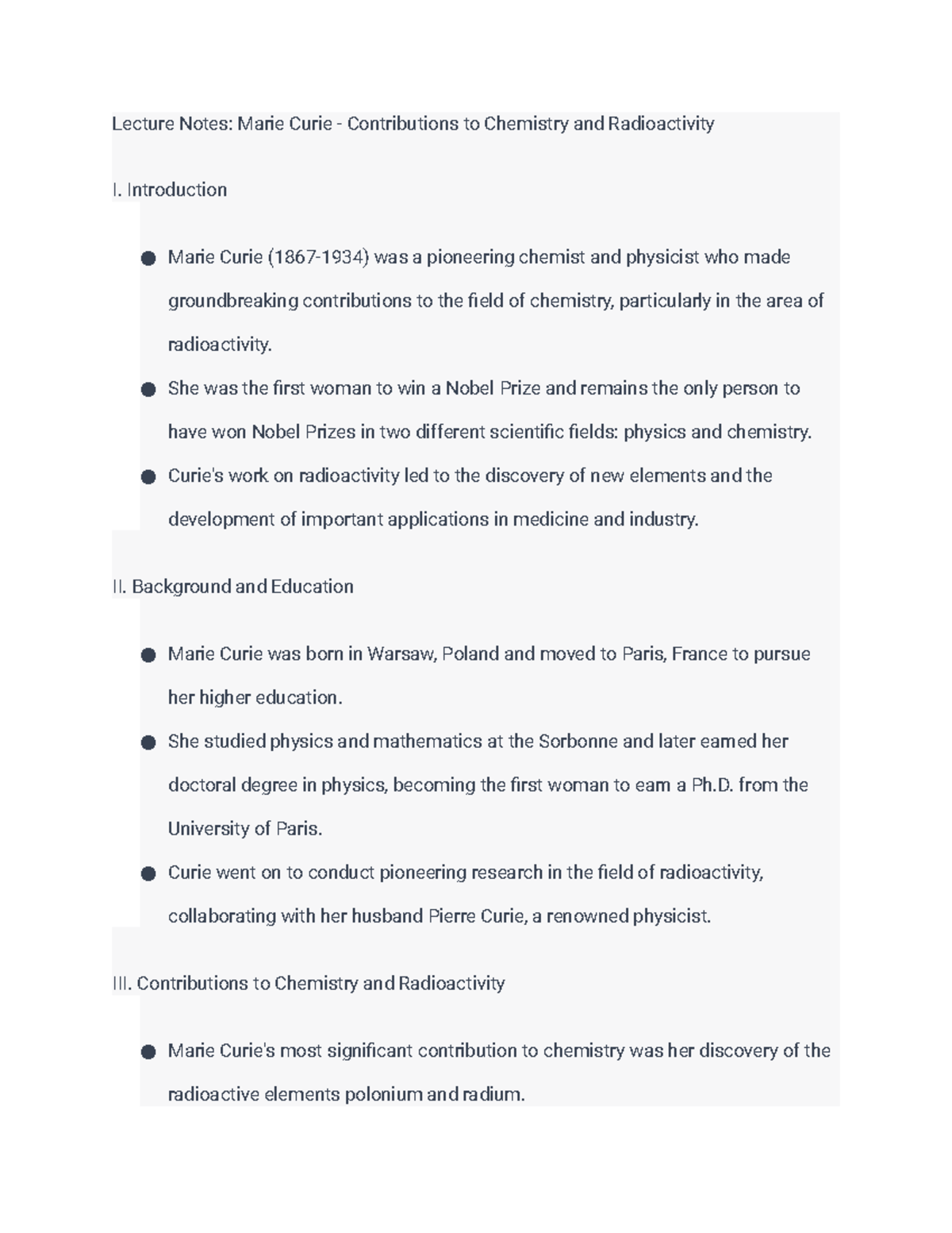 Marie Curie - Introduction Marie Curie (1867-1934) was a pioneering ...