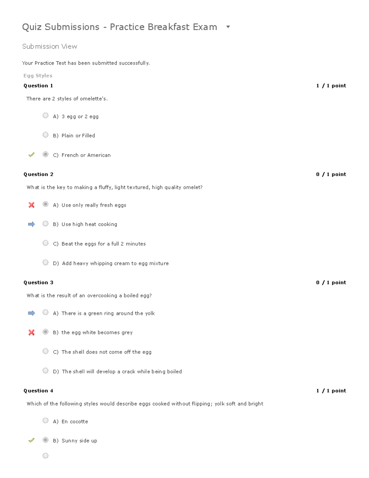 Practice Breakfast Exam - Quiz Submissions - Practice Breakfast Exam ...