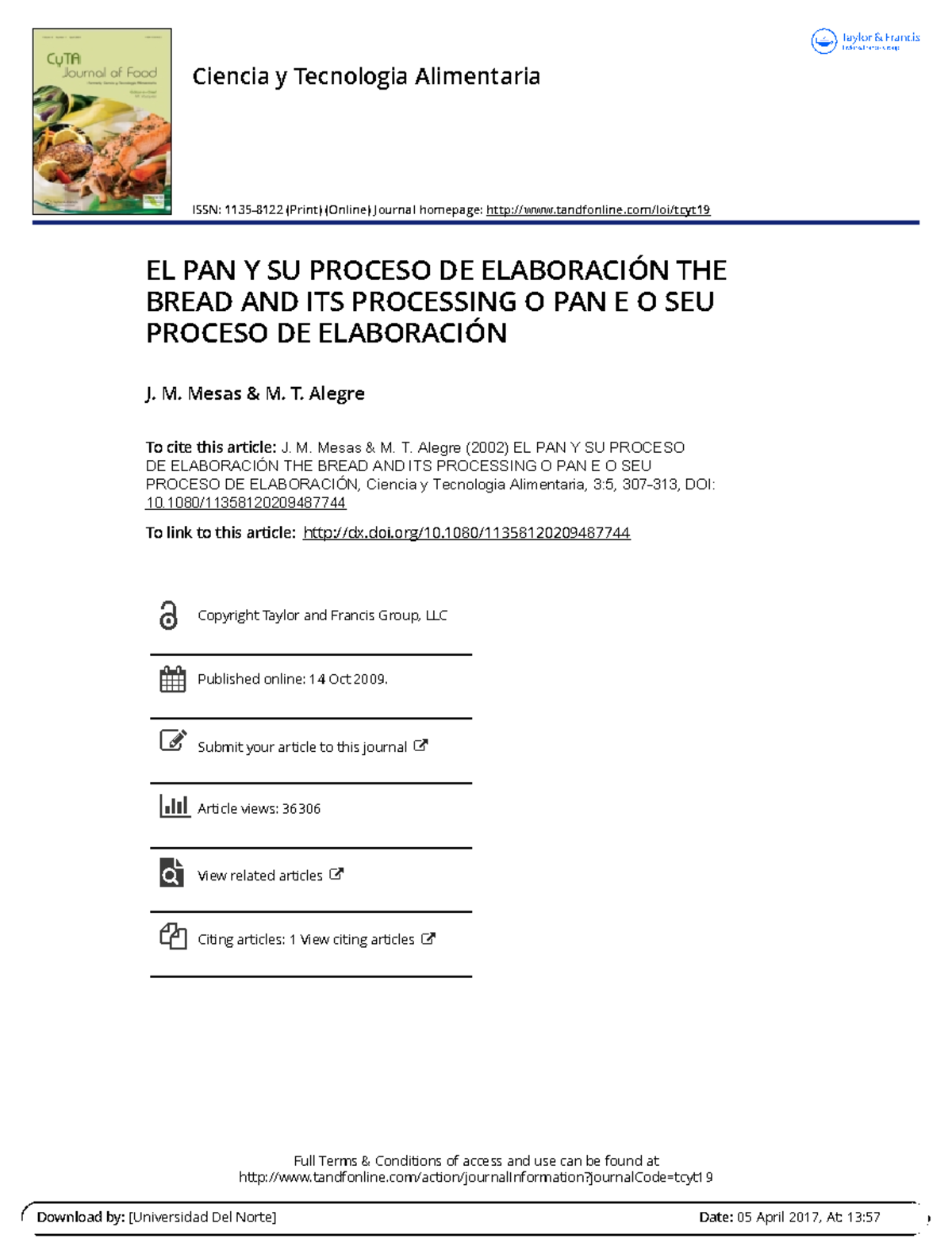 EL PAN Y SU Proceso DE Elaboraci N THE Bread AND ITS Processing O PAN E ...