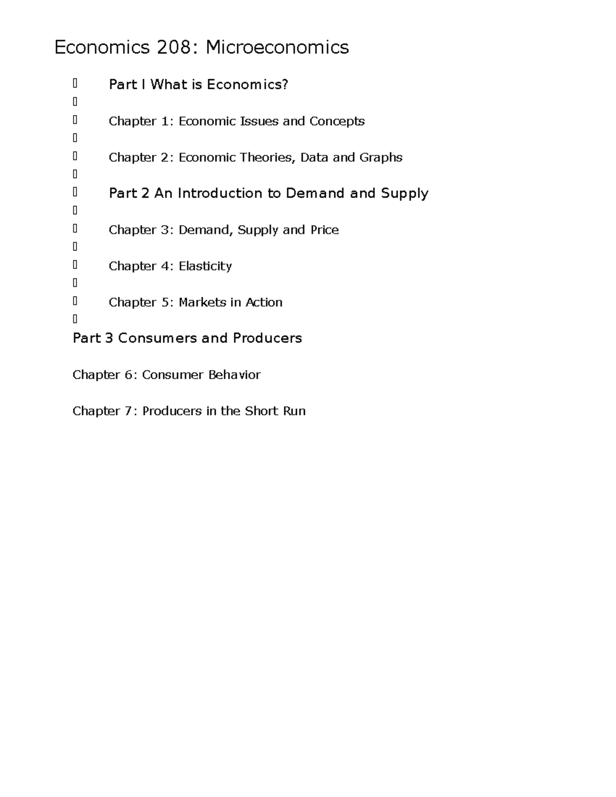 Summary - Key concepts taken from each chapter of the textbook ...