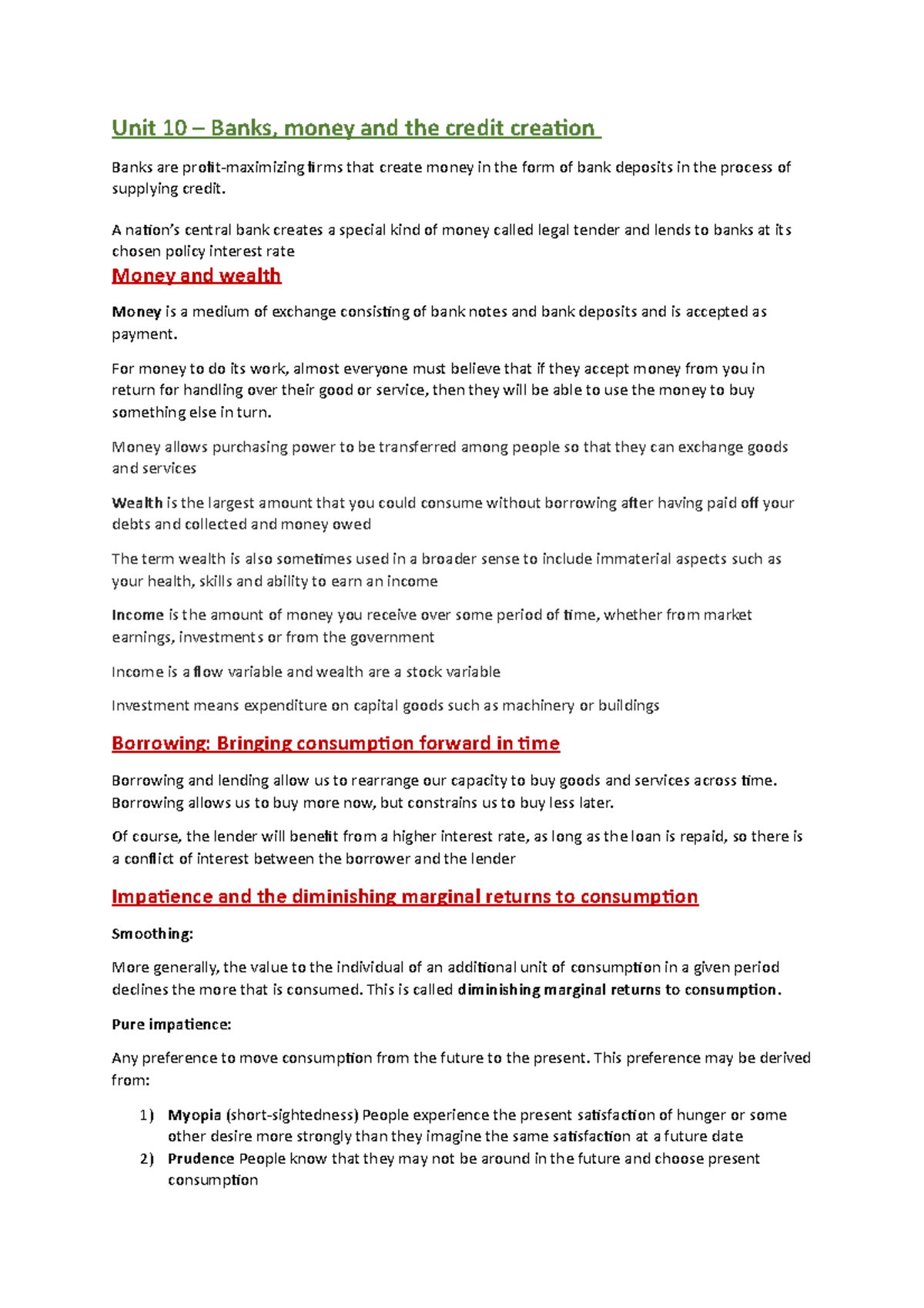 C10 - Banks, money and credit creation - Banks are profit-maximizing ...