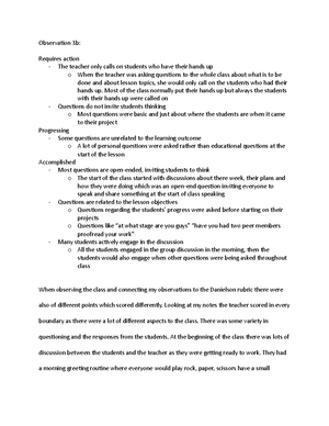 class Observation 3d - Observation 3d Progressing o There is little ...