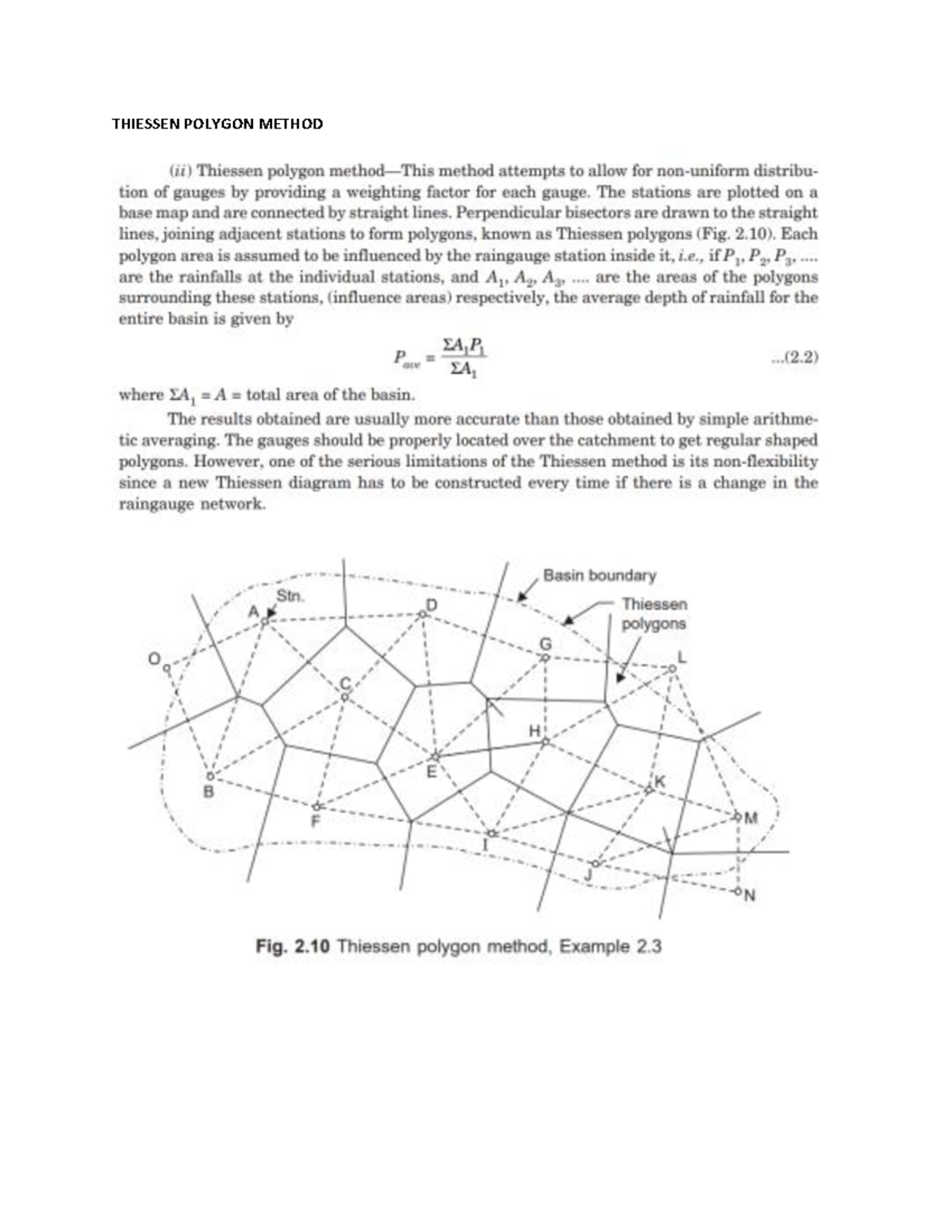 Precipitation 4 - Ground Water Hydrology With Lab - THIESSEN POLYGON ...