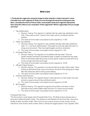 Brita Case - Tim Silk - 11/2007- BRITA: In Search of a Winning Strategy ...
