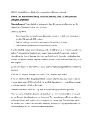 HIS-200 Module 1 Chapter 1 Reading Notes - Notes: Module One Approaches ...