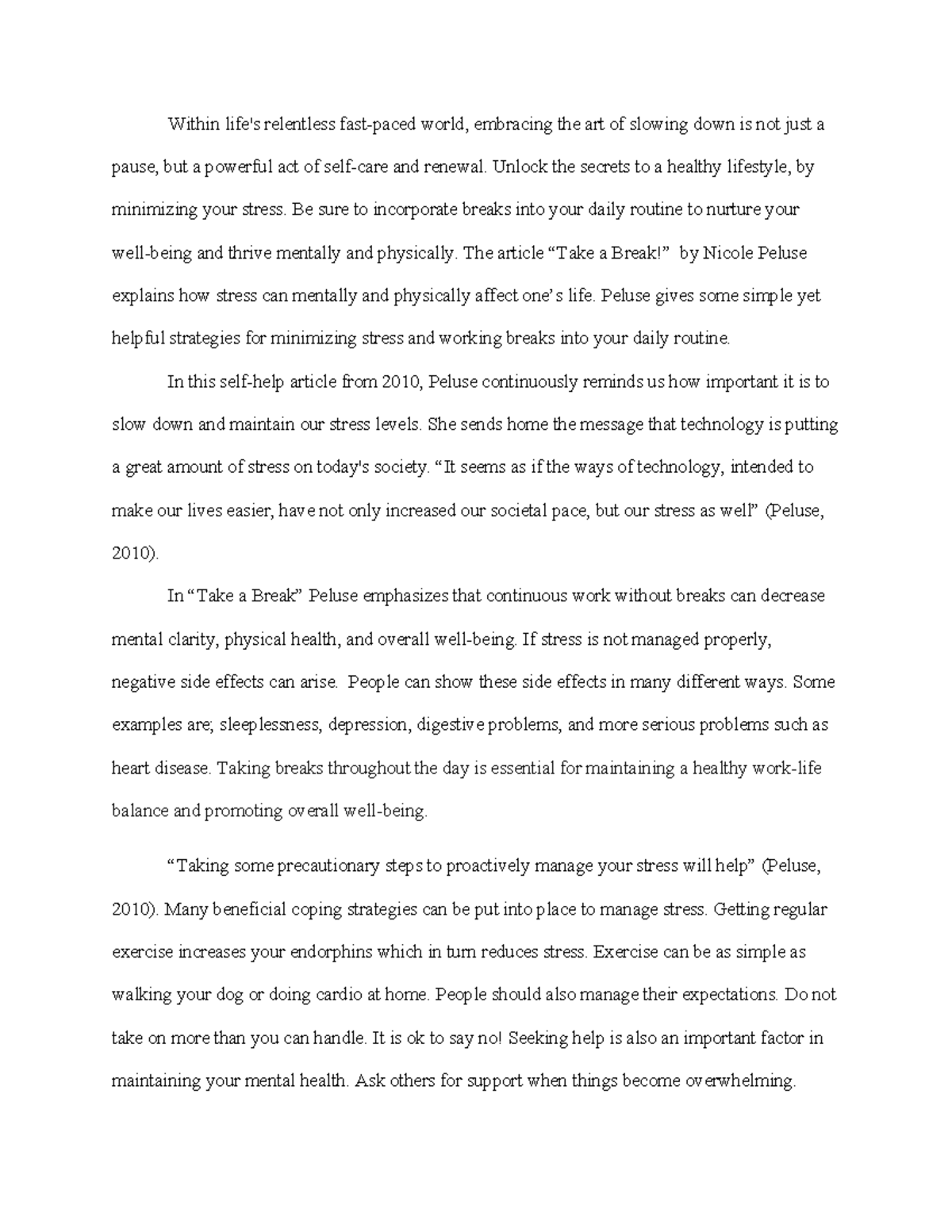 5-1 Analysis of a Written Work for a First Audience - Within life's ...