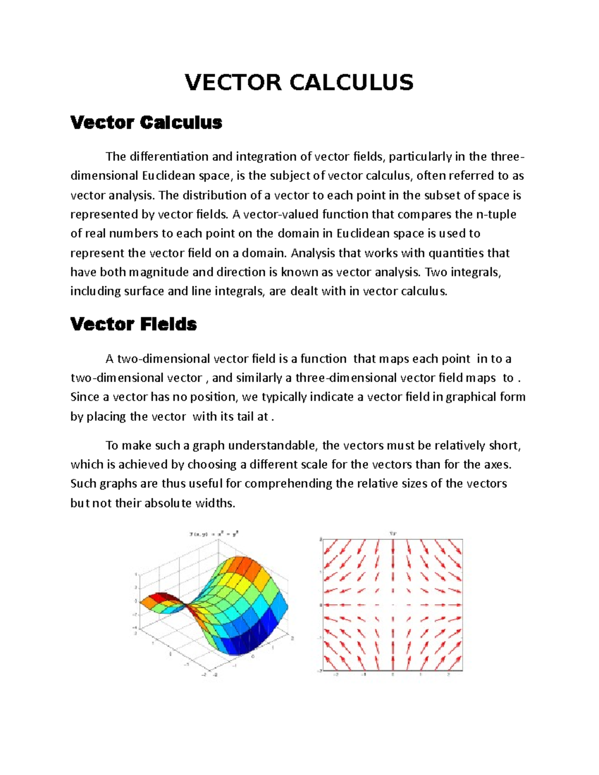 Vector Calculus - for electromag - VECTOR CALCULUS Vector Calculus The ...