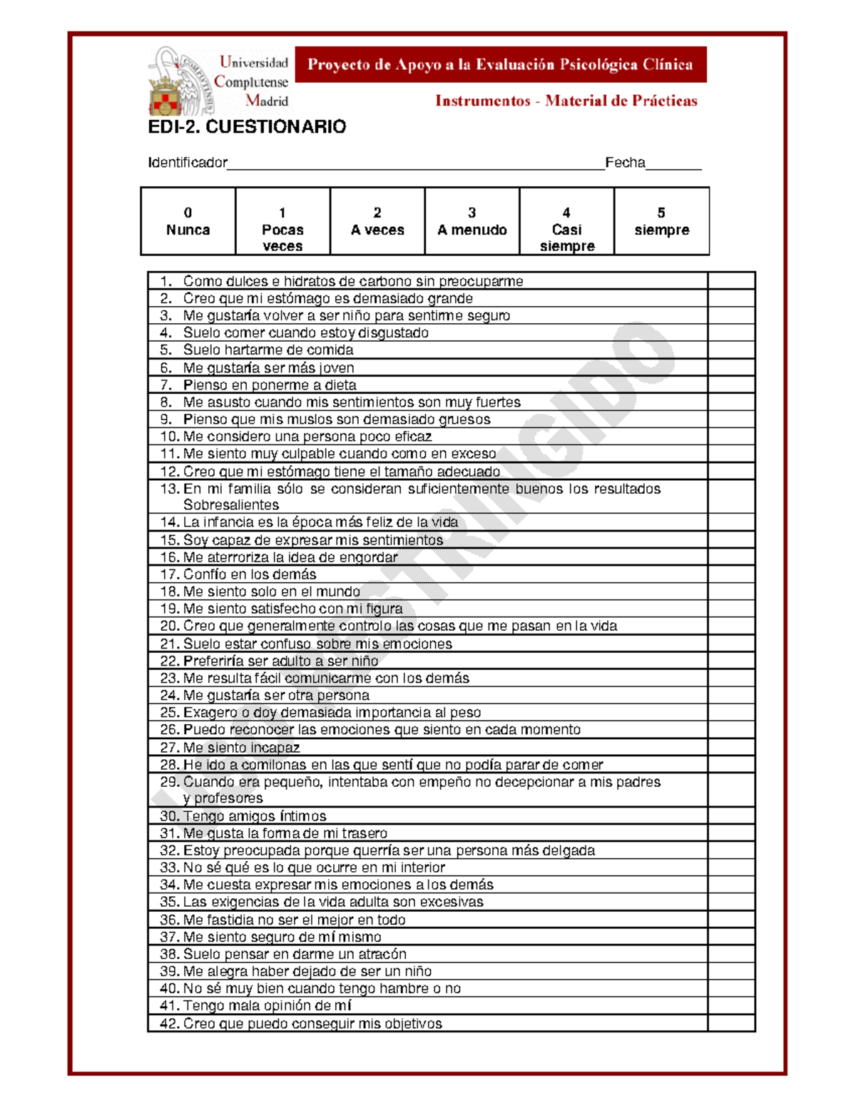 EDI-2 P - EDI-2 P - EDI-2. CUESTIONARIO - Studocu