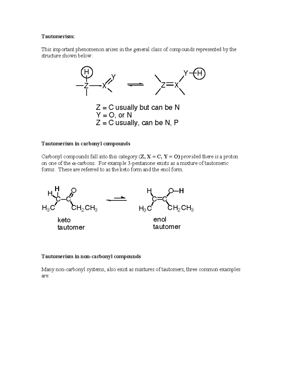 Lecture notes, lecture 1 - Tautomerism - Tautomerism: This important ...