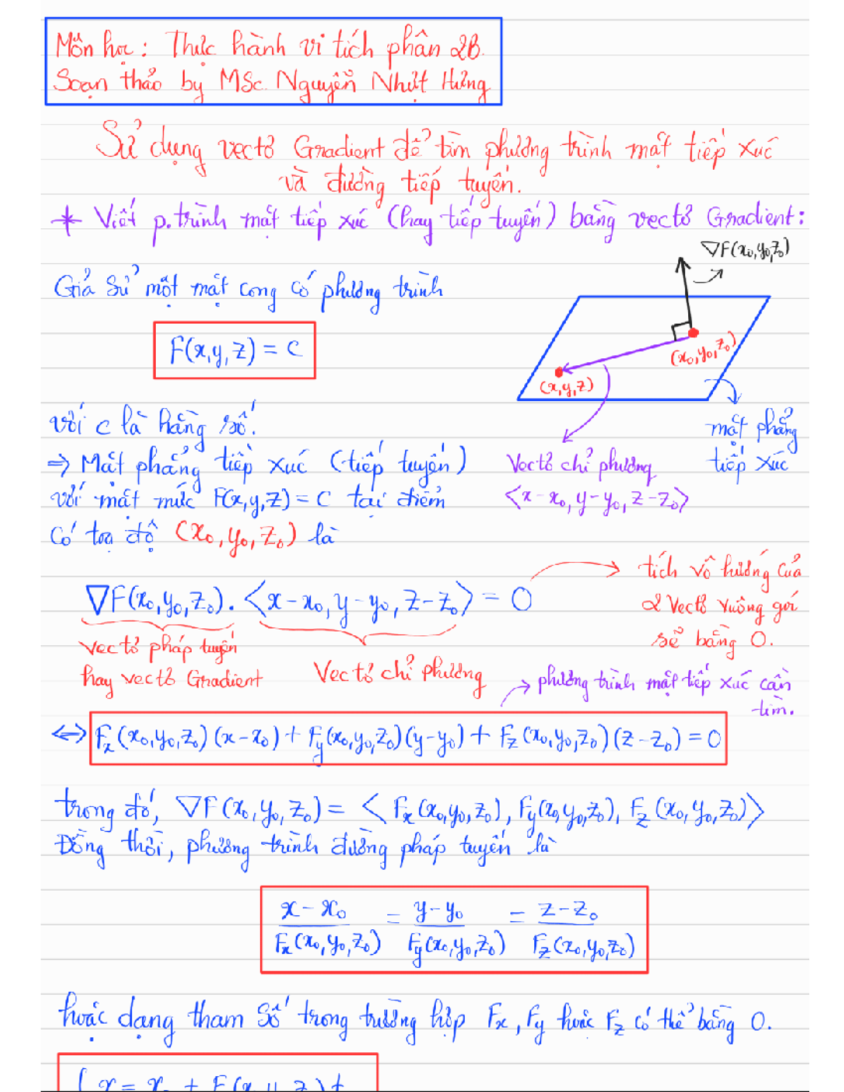 Vecto Gradient - calculus 2B - Mon her: Thic hanh vi tich phan 2B. Soan ...