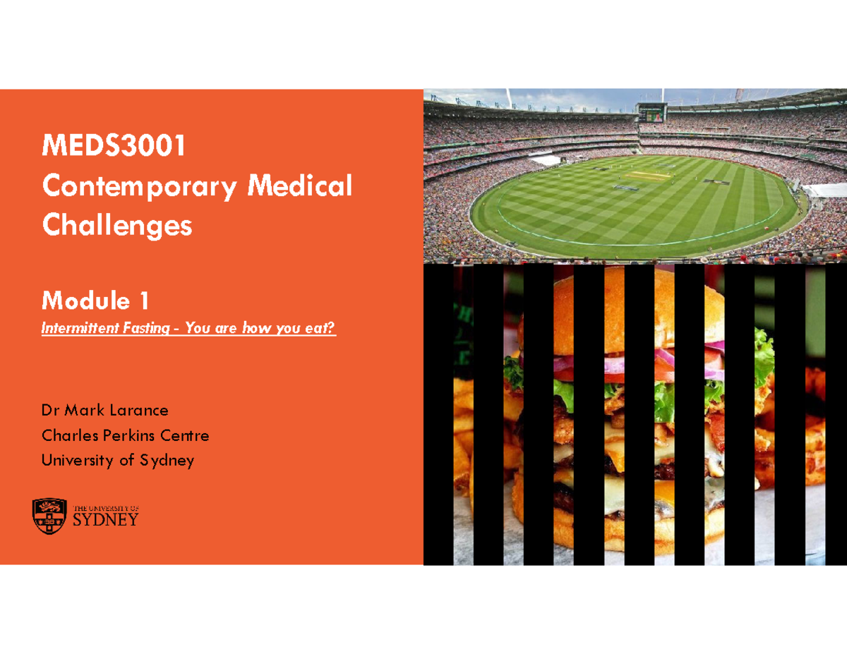 Lec 13 - Lecture 13 - MEDS3001 - USyd - Studocu