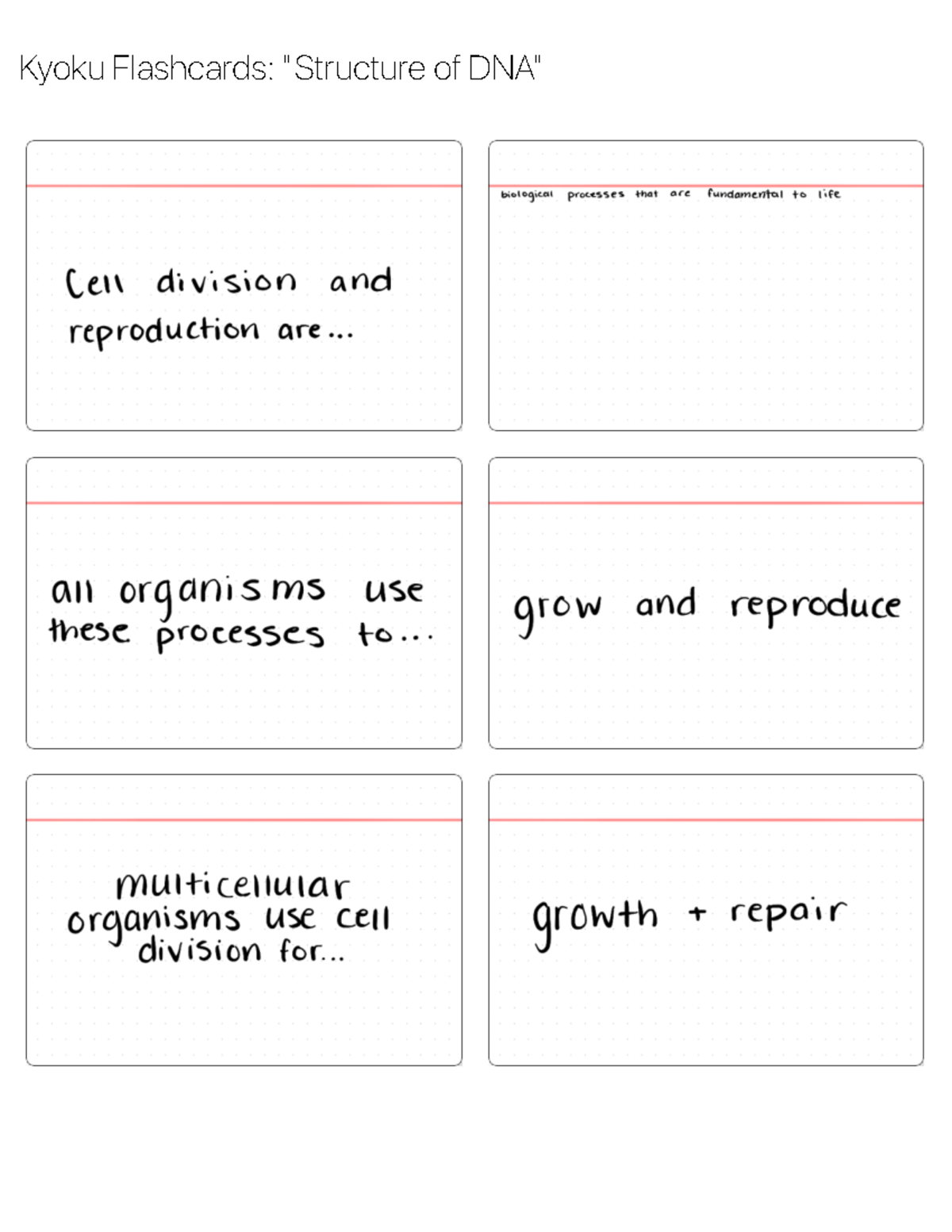 Structure of DNA - Biology practice - Kyoku Flashcards: "Structure of ...