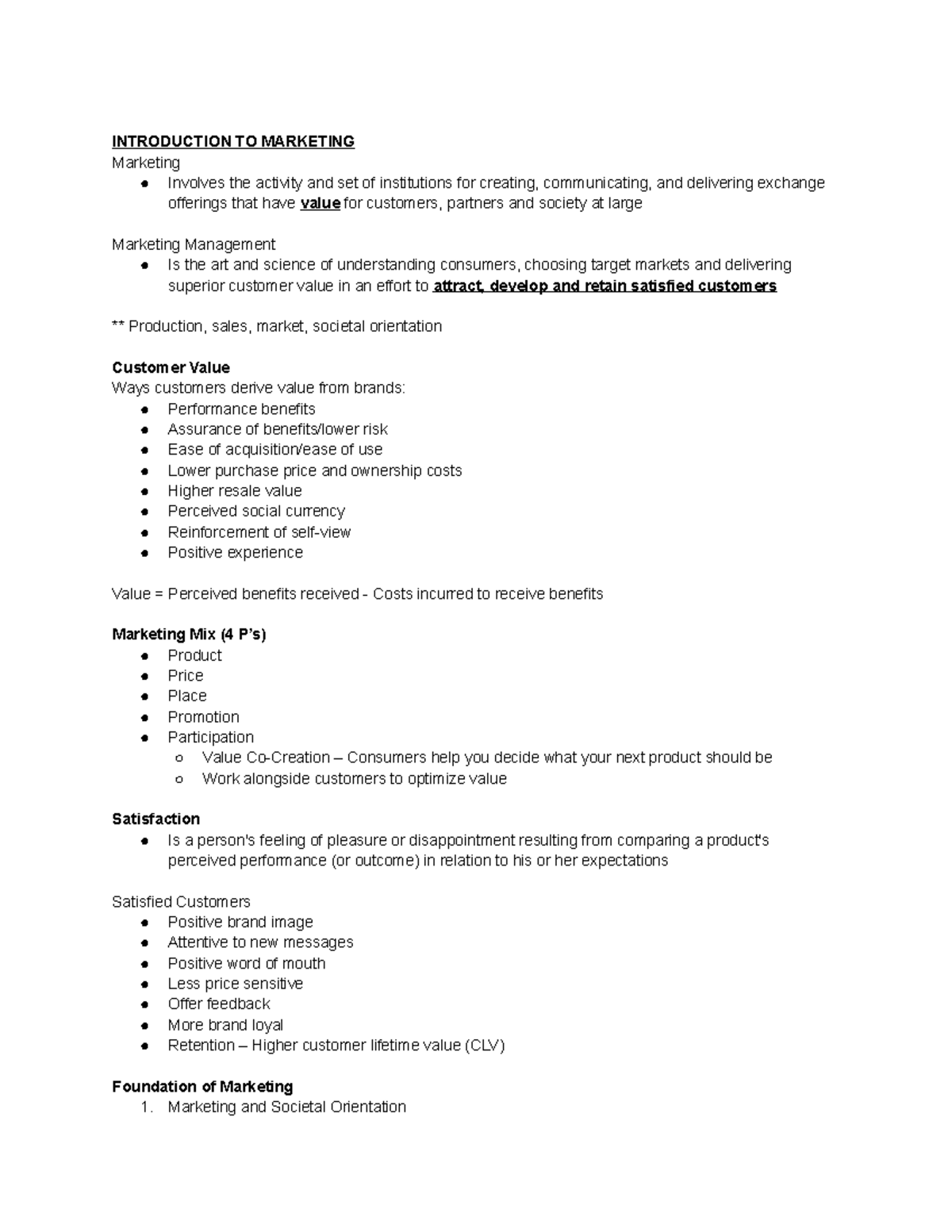 Introduction TO Marketing - INTRODUCTION TO MARKETING Marketing ...