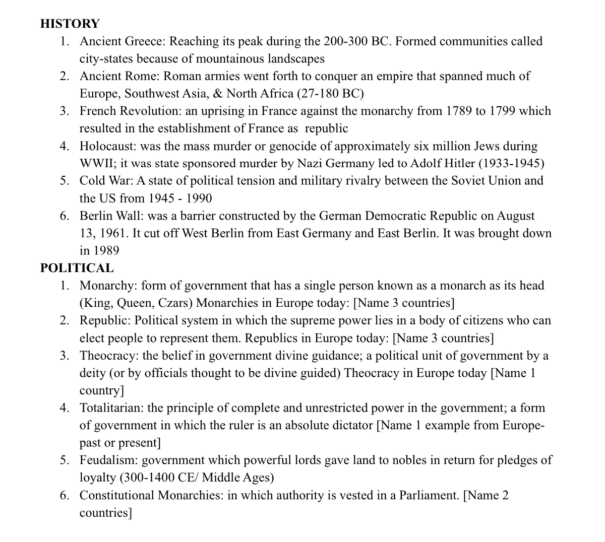 Europe notes - Studocu