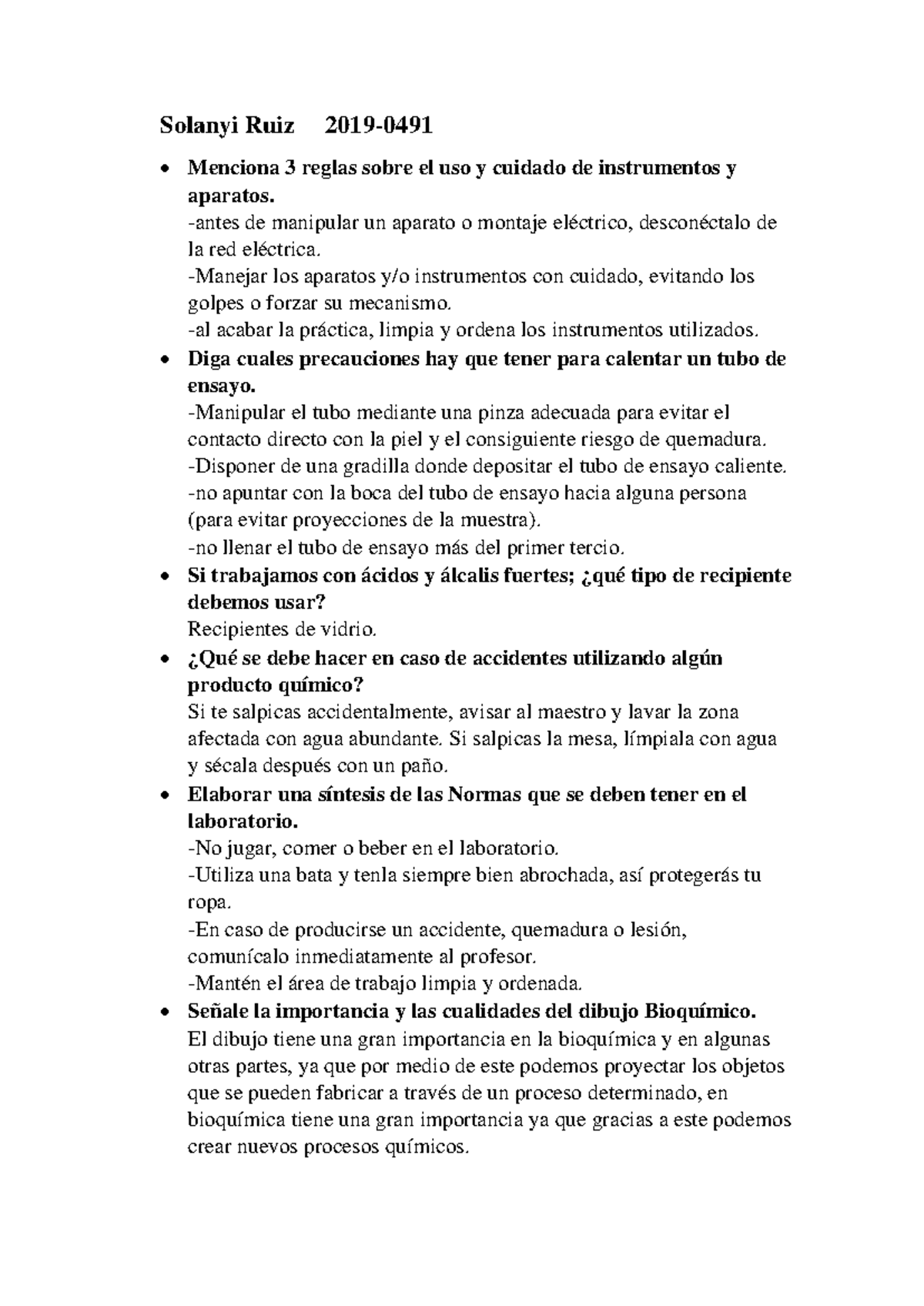 Bioquimica 1 - Solanyi Ruiz 2019 - 0491 Menciona 3 reglas sobre el uso ...