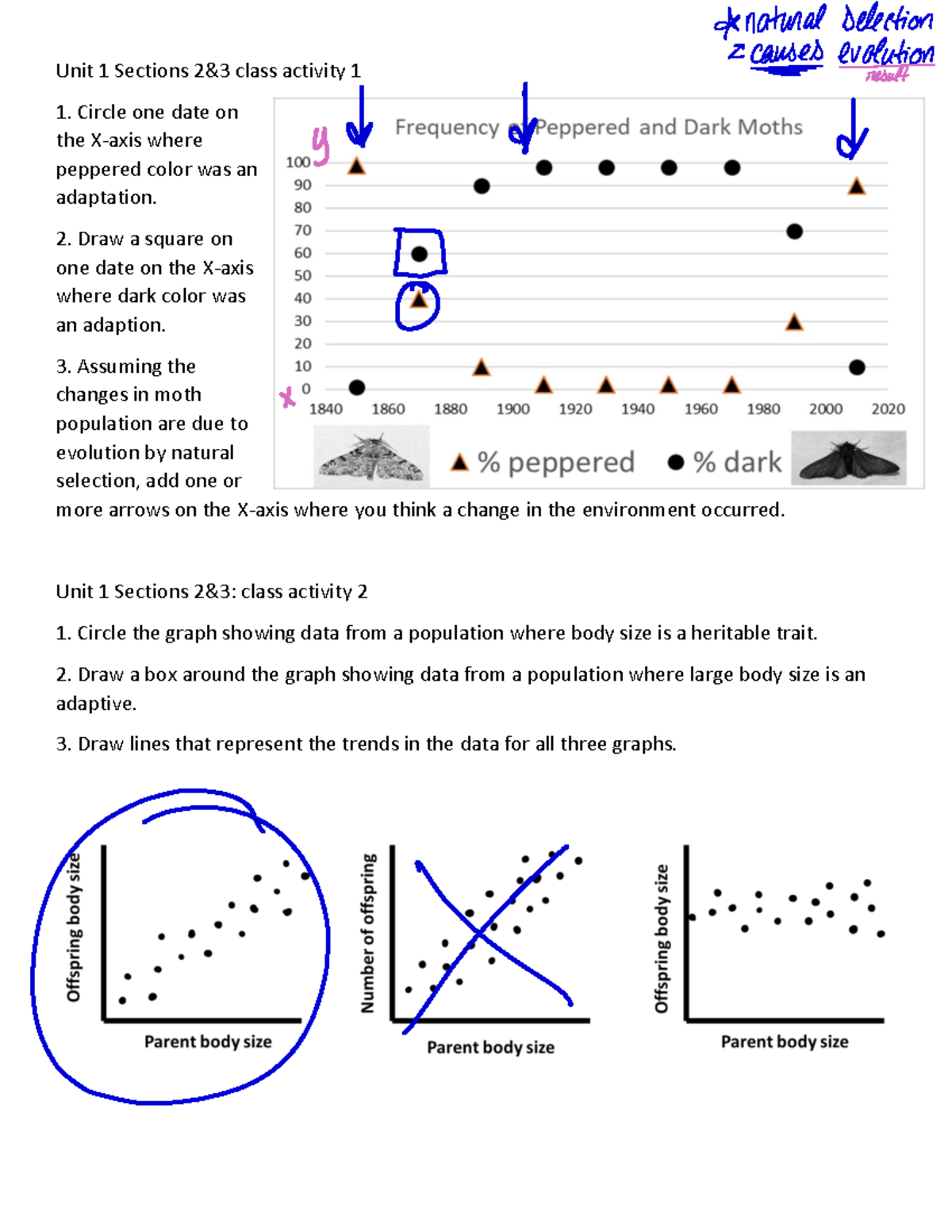 Unit 1 Section 2 - 3 Gradescope - Unit 1 Sections 2 &3 class activity 1 Circle one date on the ...