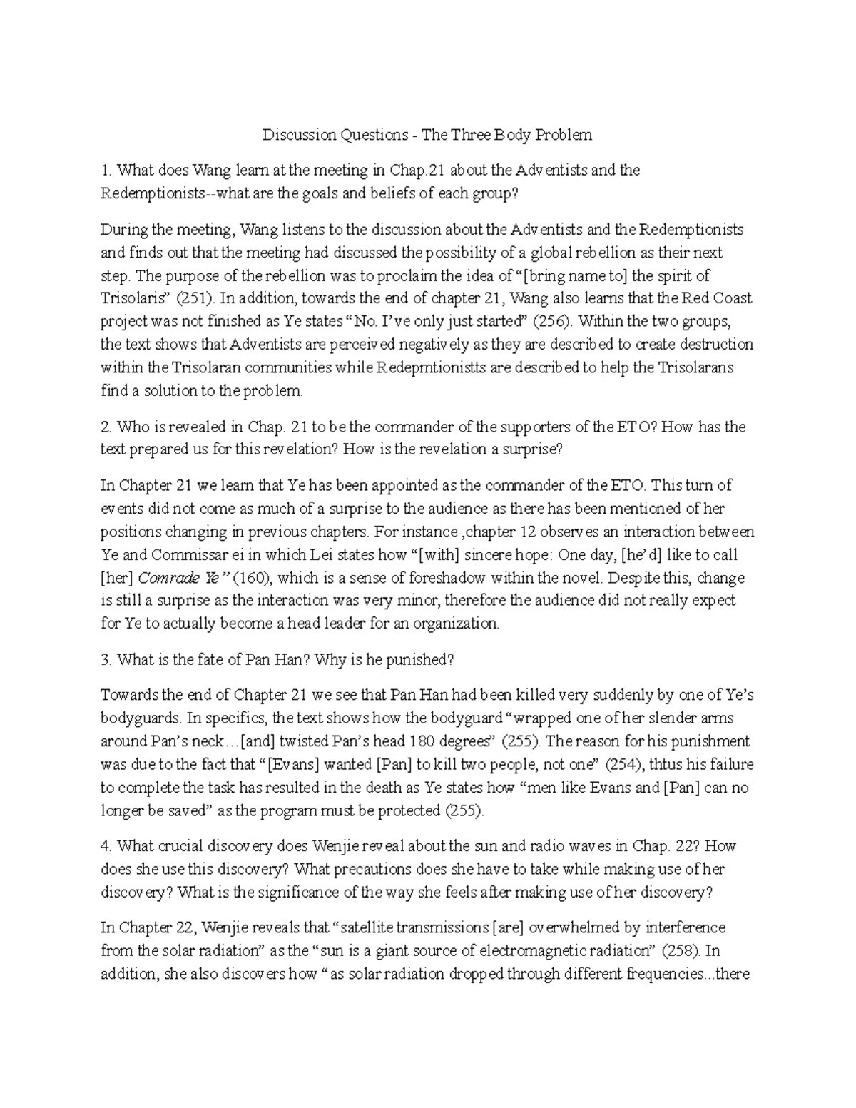 DQ - Three Body pt. 6 - Discussion Questions - The Three Body Problem ...