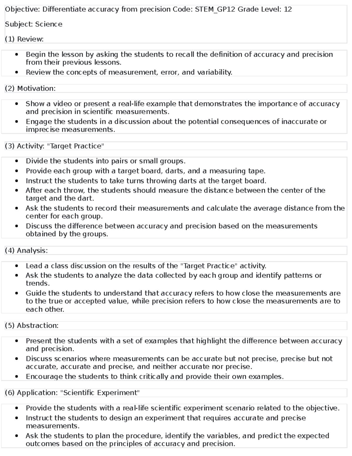 L2 - notes - Objective: Differentiate accuracy from precision Code ...