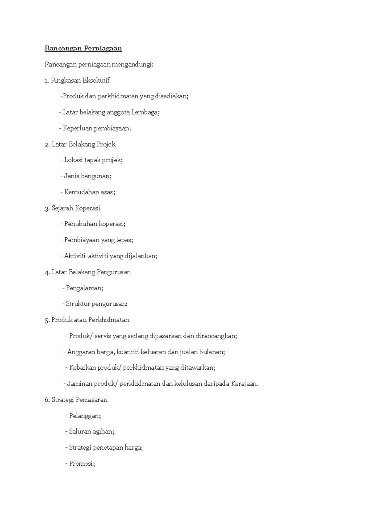 Ringkasan Eksekutif Rancangan Perniagaan - Rancangan Perniagaan ...