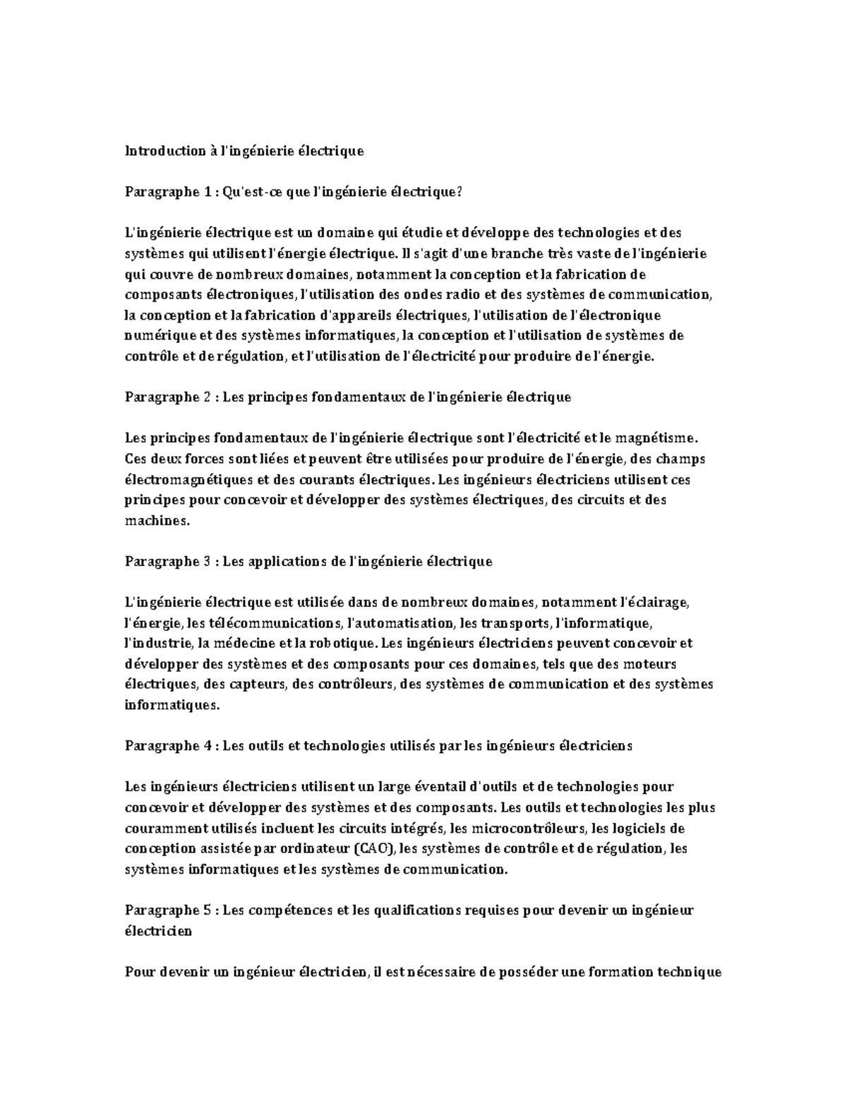 Electrical Engineering - Introduction à l'ingénierie électrique ...