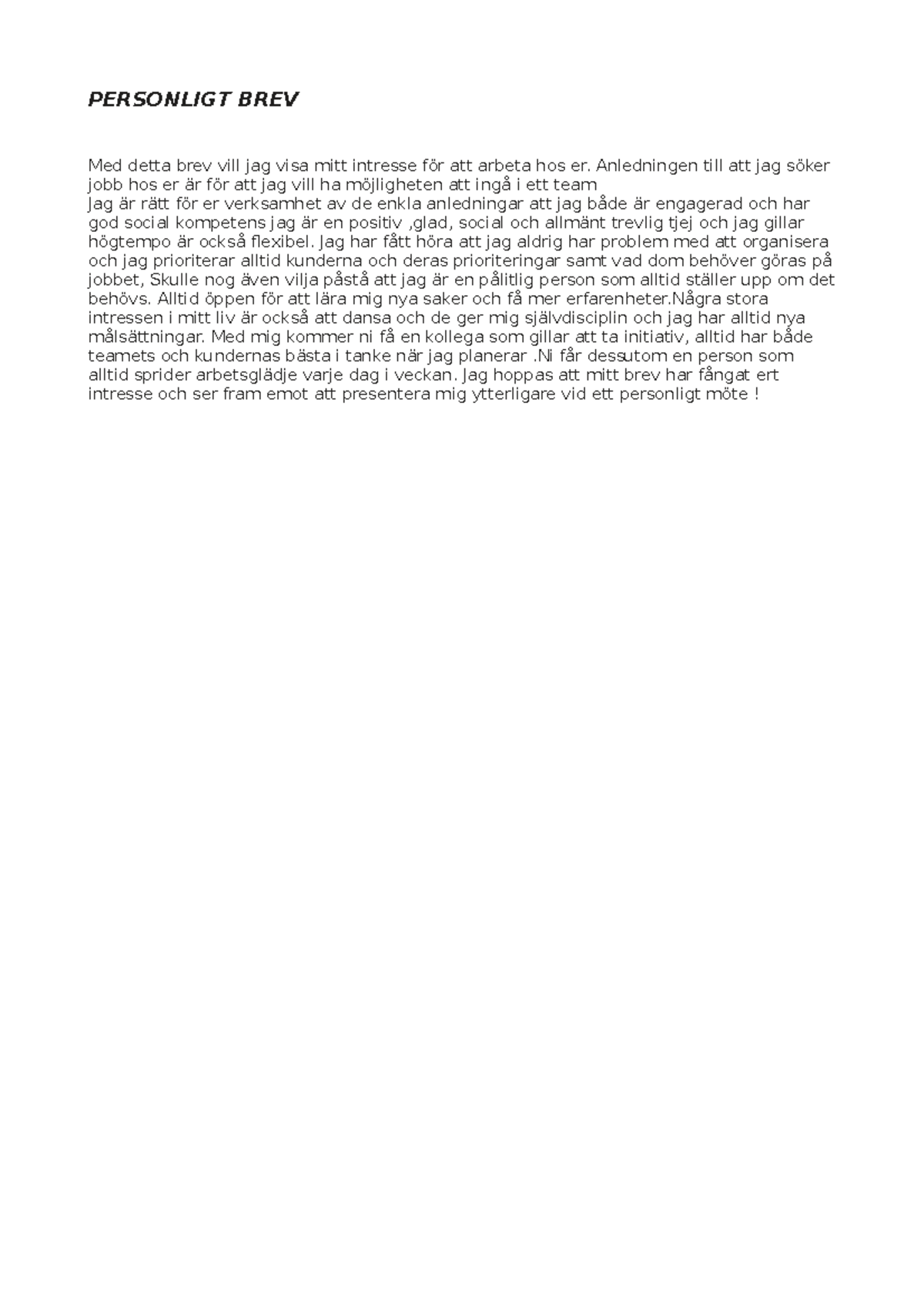 Personlig brev 2021 - dcscsd - PERSONLIGT BREV Med detta brev vill jag ...